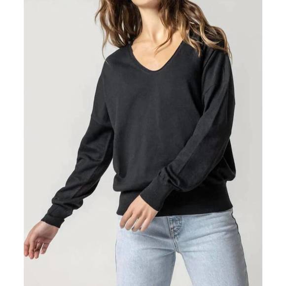 Lilla P | Sweaters | New Lilla P Relaxed Everyday Sweater In Black ...